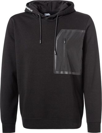 Karl Lagerfeld Herren Hoodie schwarz Baumwolle unifarben
