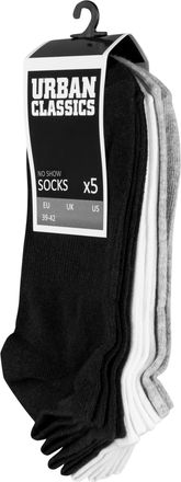 Urban Classics Herren Socken No Show Socks 5 - Pack TB1470, Gr. 47/50 (Herstellergr&ouml;&szlig;e: 47-50), Mehrfarbig (Blk/Wht/Gry 514)