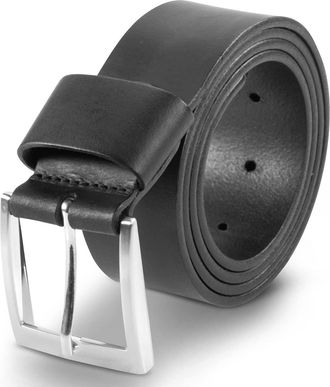 Lindenmann Leder-G&uuml;rtel Herren 40 mm breit, G&uuml;rtel Herren Vollrindleder schwarz, Farbe/Color:schwarz, Size:Bundweite 125 cm Gesamtl&auml;nge 140 cm W 49.2 3XL