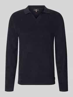 Cinque Longsleeve mit Polokragen und V-Ausschnitt Modell BOLL