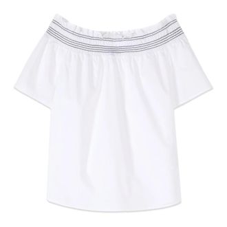 Oltre Off-Shoulder Baumwollbluse - - Blouses & Shirts - Damen - Wei&szlig; - XL