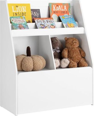 SoBuy Sobuy - KMB83-W &Eacute;tag&egrave;re de Rangement Enfant pour Jouets et Livres, Meuble de Rangement pour Chambre dEnfants, Biblioth&egrave;que avec 2 Compartiments