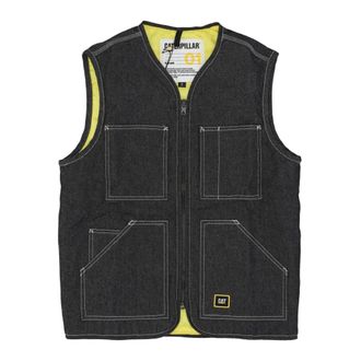 CAT Schwarze &Auml;rmellose Jeansweste - - Jackets - Herren - Schwarzk - XL