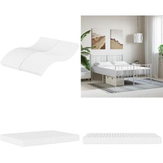 vidaXL Schaumstoffmatratze Weiß 140x190 cm Härtegrad H2 H3 - Schaumstoffmatratze - Matratze - Doppelbettmatratze - Liegekomfort - Schlafsystem - Home &