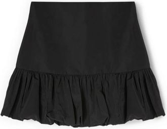 Motivi Femme, Jupes, Noir, Taille: 40 FR Jupe Courte avec Volant en Taffetas