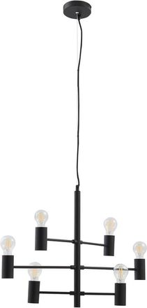 Lucande Pendelleuchte Aidas (Modern) in Schwarz aus Metall (6 flammig, E27) - Deckenlampe Esstischlampe H&auml;ngelampe H&auml;ngeleuchte Wohnzimmerleuchte