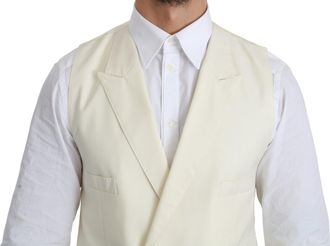 Dolce & Gabbana Mens White Waistcoat Formal Wool Vest Virgin Clothing