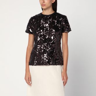 Prada Top mit pflaumenfarbenen Pailletten