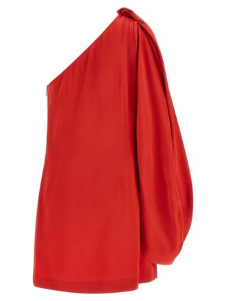 Stella McCartney One-Shoulder Asymmetrical Dress - Red