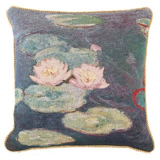SIGNARE Ungew&ouml;hnlich Mode Kissenbezug/Kissenh&uuml;llen 45x45cm Tapisserie Blumen Sofakissen Couch Hause - Monet/Water Lily (CCOV-Art-Monet-2)