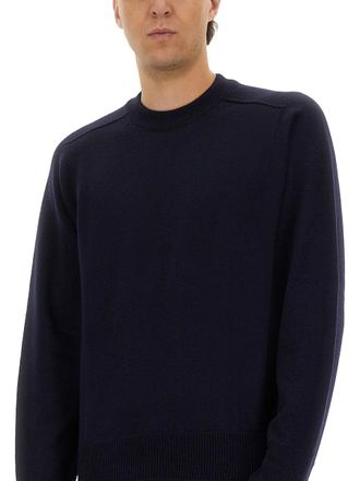 STUDIO NICHOLSON Extrafine Merino Wool Jersey Sweater - Blue