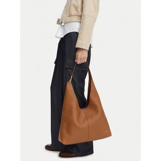 Calvin Klein Handtasche Calvin Klein Slouchy Leather Md Shoulder Bag LV04F3543G Gr&uuml;n