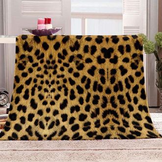 Generic Leopardenmuster Kuscheldecke Flauschig Decke 220x240cm 3D Leopardenmuster Fleecedecke Weich Sofadecke Warm Bettdecke Decken Wohndecke Tagesdecke Sofaü