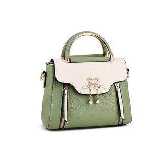 Nicole & Doris Sac &agrave; Main Femme Bandouli&egrave;re Sac Petite Capacit&eacute; a la Mode Sac Mignon Fille Sac Port&eacute;s Epaule PU Cuir Sac D&eacute;paule Sac Besace Vert et Blanc