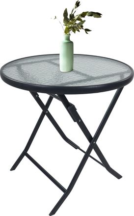 VCM Gartentisch klappbar | Balkontisch rund | Maße ca. H. 70 x B. 70 x T. 70 cm | Klapptisch | Balkontisch Gartenmöbel - Sonlas 70 cm Ø
