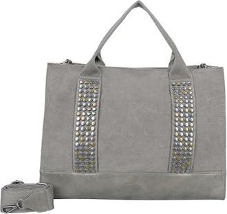 Fritzi Aus Preu&szlig;en Fritzi Tote Bag Limited Rivet Sac cabas m&eacute;lange coton Femme Sac &agrave; main bandouli&egrave;re Festival Ville vegan rivets 40 x 29,5 x 14 cm, Brun