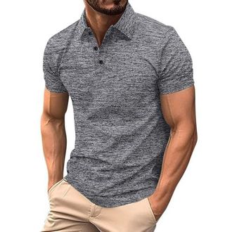 Generic Polo pour homme - Chemise &agrave; manches courtes - Couleur unie - T-shirt tendance pour gar&ccedil;on - V&ecirc;tement de loisirs - Col de chemise - Chemise de sport ba