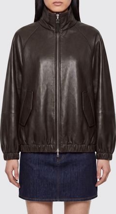 Brunello Cucinelli Bomberjacke in Relaxed Fit von aus Lammleder mit Stehkragen