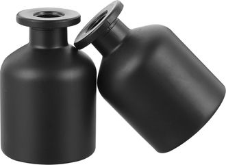 NUOBESTY 2 Stück Teiliges Aromatherapie Duftflaschen aus Dickem Glas mit Matter Oberfläche Schwarz Bruchsicher Lichtgeschützt für Ätherische Öle Raumduft Badez