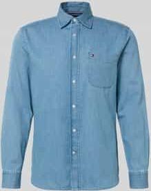 Tommy Hilfiger Regular Fit Jeanshemd aus reiner Baumwolle