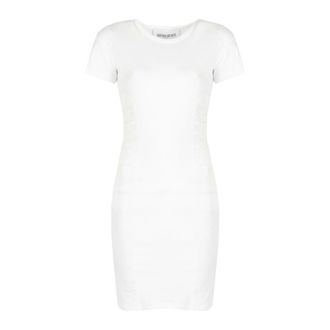 Silvian Heach Robe courte ajust&eacute;e avec fronces lat&eacute;rales - Femme - Robes - Blanc - Taille: 44 FR