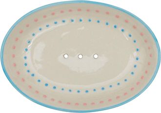 Tranquillo Ovale Retro Keramik Seifenschale, 14 x 9,5 x 2 cm