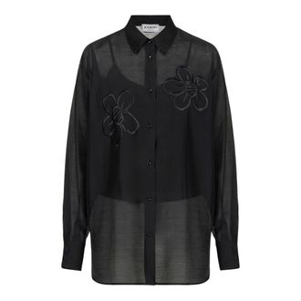 Iceberg Femme, Blouses et Chemises, Noir, Taille: 34 FR Chemise oversize en mousseline