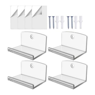 Generic Zur Pr&auml;sentation Von Schallplatten - Wandhalterung F&uuml;r Schallplattenhalter, 4-teiliges Acrylregal, Wandhalterung F&uuml;r Schallplatten Aus Acryl F&uuml;r Wohnz