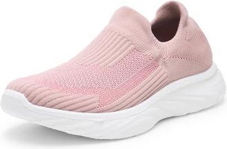Alexis Leroy Baskets Mode Femme Chaussures Baskets en Maille pour Femme sans Lacets - Chaussures de Fitness Slip on Respirante Sneakers Rose 37 EU