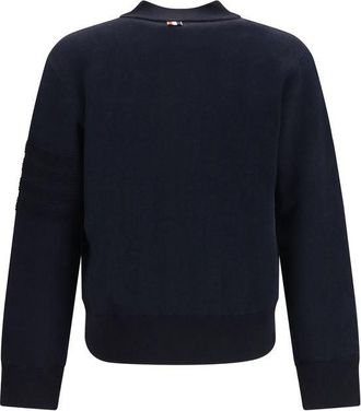 Thom Browne Merino Wool 4-Bar Bomber Jacket - Navy