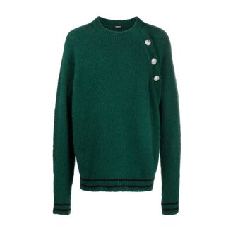 Balmain Homme, Pulls, Vert, Taille: M Pull col rond en laine et cachemire vert