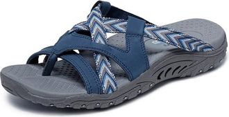 Skechers Reggae Tongs à lanières multiples pour femme, bleu (bleu marine), 39 EU
