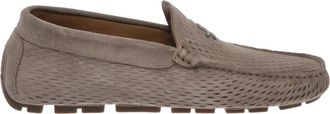Baldinini Homme, Chaussures, Beige, Taille: 41 1/2 EU Perforated Suede Moccasin