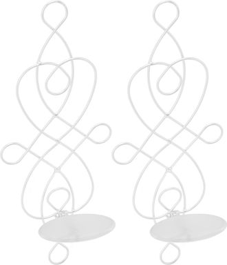 Generic Wandkerzenhalter, 2 Sets Eisen-Wandkerzenhalter, Faltbare Einzigartige Form, Verformungsbest&auml;ndigkeit f&uuml;r Wohnzimmer (White)