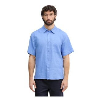Mos Mosh Theo Leinen Kurzarmhemd - - Shirts - Herren - Blau - L