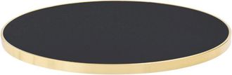 Oviala Plateau de table rond noir avec cerclage doré 60 cm