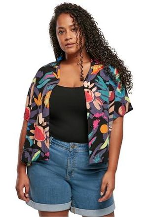 Urban Classics Femme T-shirt en viscose Resort pour femme Chemise,Blackfruity,XXL