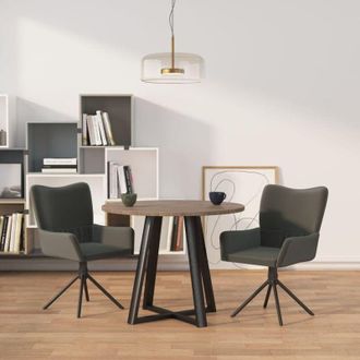 vidaXL Vidaxl - Chaises pivotantes &agrave; manger lot de 2 Gris fonc&eacute; Velours