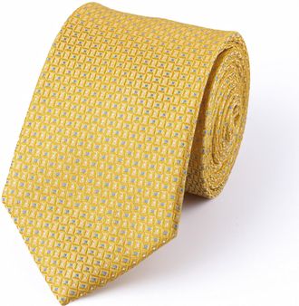 CHARLES TYRWHITT Krawatte aus Seide - Zitronengelb & Himmelblau