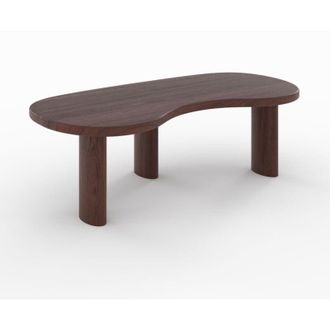Rendez-Vous D&eacute;co Table basse organique en bois massif de mindi fonc&eacute; - BRANDAN