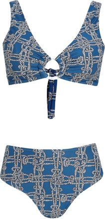 Amir Slama Bikini mit grafischem Print - Blau