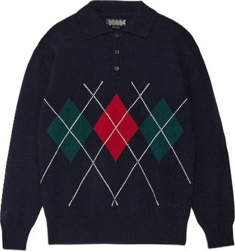 Baracuta Argyle Button Polo Shirt