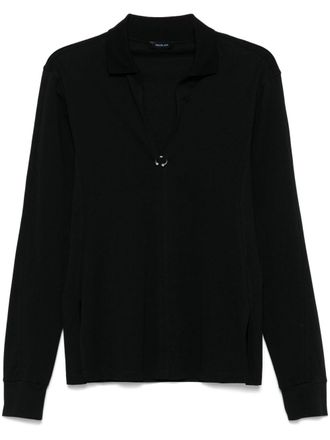 MUGLER polo &agrave; d&eacute;tails de piercings - Noir