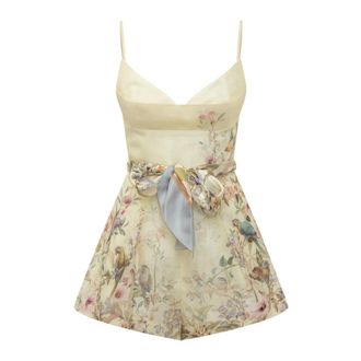 Zimmermann Femme, Combinaisons et Ensembles, Beige, Taille: 36 FR Rebellion Fitted Playsuit