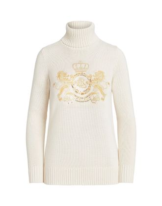 Ralph Lauren INTARSIA-KNIT COTTON TURTLENECK SWEATER