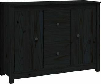 vidaXL Buffet Noir 100x35x74 cm Bois massif de pin Vidaxl