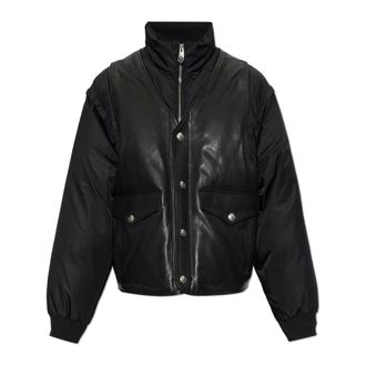 Versace Leder- & Nylon-Steppblouson - - Jackets - Herren - Schwarzk - XL