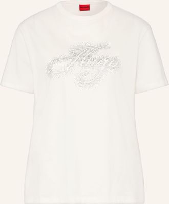 HUGO BOSS Hugo T-Shirt Damacia Mit Schmucksteinen weiss