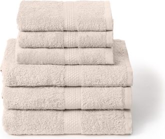 Caleffi 6-teiliges Handtuch-Set mit G&auml;stehandtuch - bestehend aus 3 x Gesichtshandtuch 55 x 100 cm + 3 x Bidetuch 40 x 60 cm - 100% Baumwolle weich und sehr s