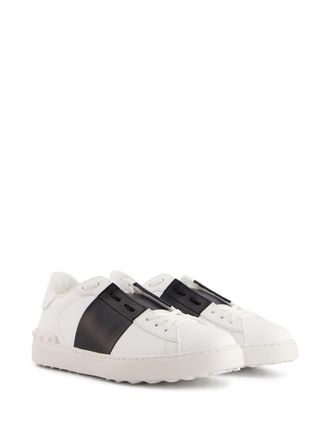Valentino Garavani Calfskin with Contrast Band Sneaker - White